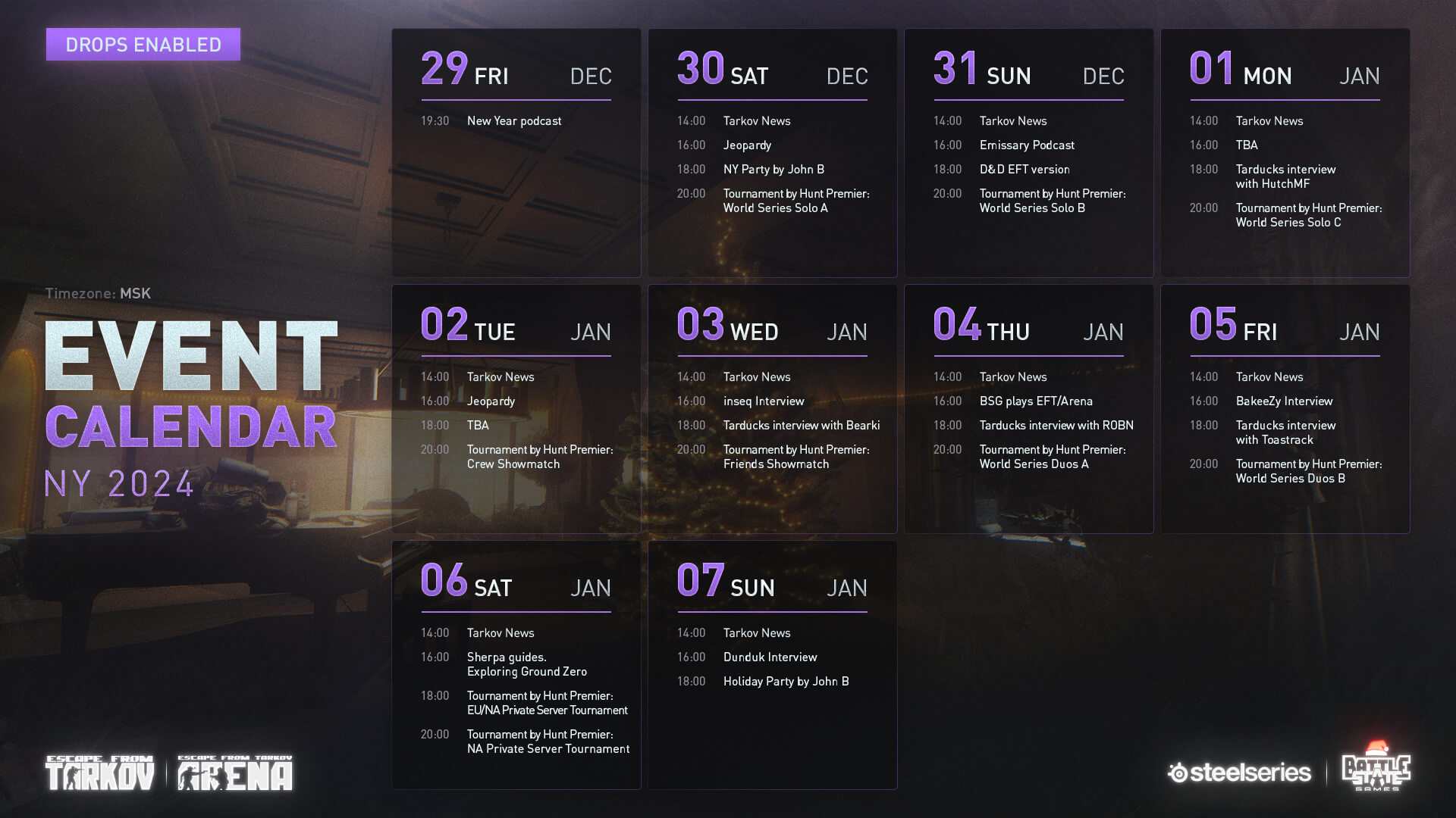 2023年12月29日 EFT TwitchDrops開催 | タルコフ情報省