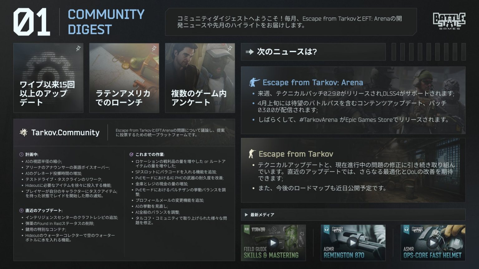 2025年3月27日 EFT コミュニティダイジェスト開始 | タルコフ情報省